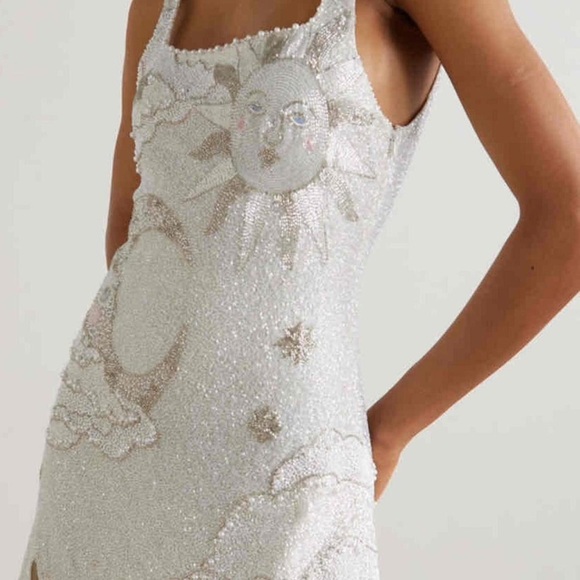 Clio Peppiatt | Dresses | Clio Peppiatt Lucina White Beaded Mini Dress ...